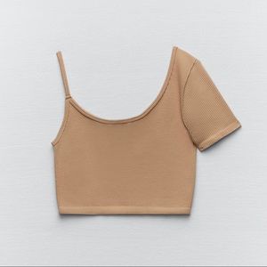 Zara | Tops | New With Tag Zara Seamless Beigepink Limitless Contour ...